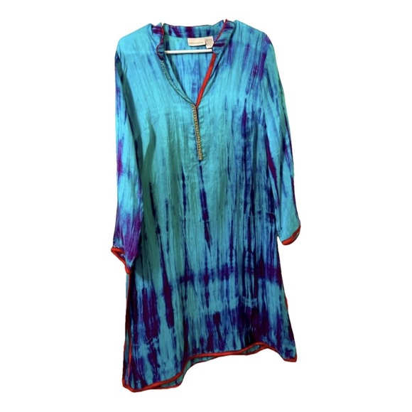 Soft Surroundings | Swim | Teal And Purple Tie Dye Silk Cover Up | Poshmark